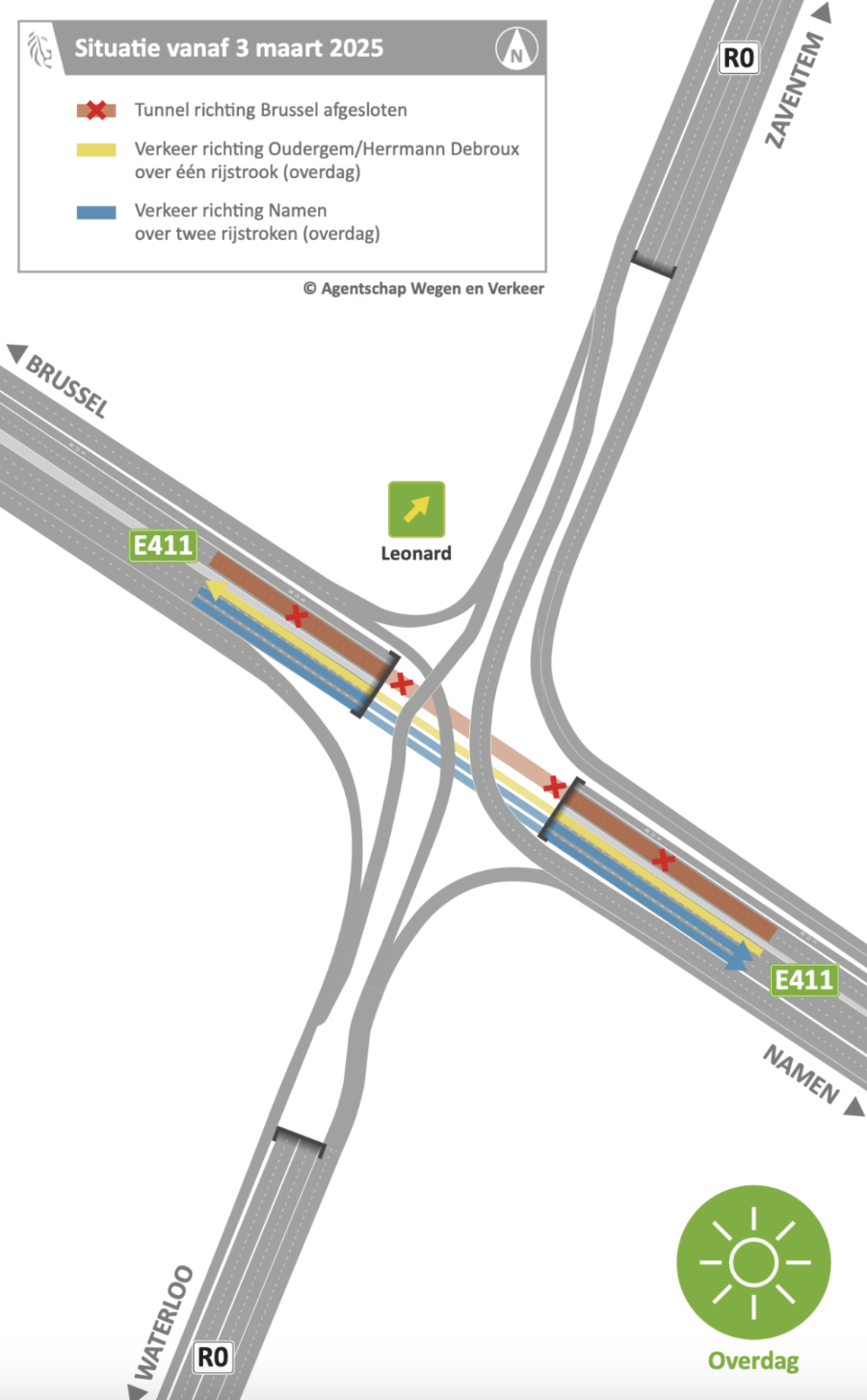 Drukkere ochtendspits voor E411 vanaf 3 maart | Wegen en verkeer
