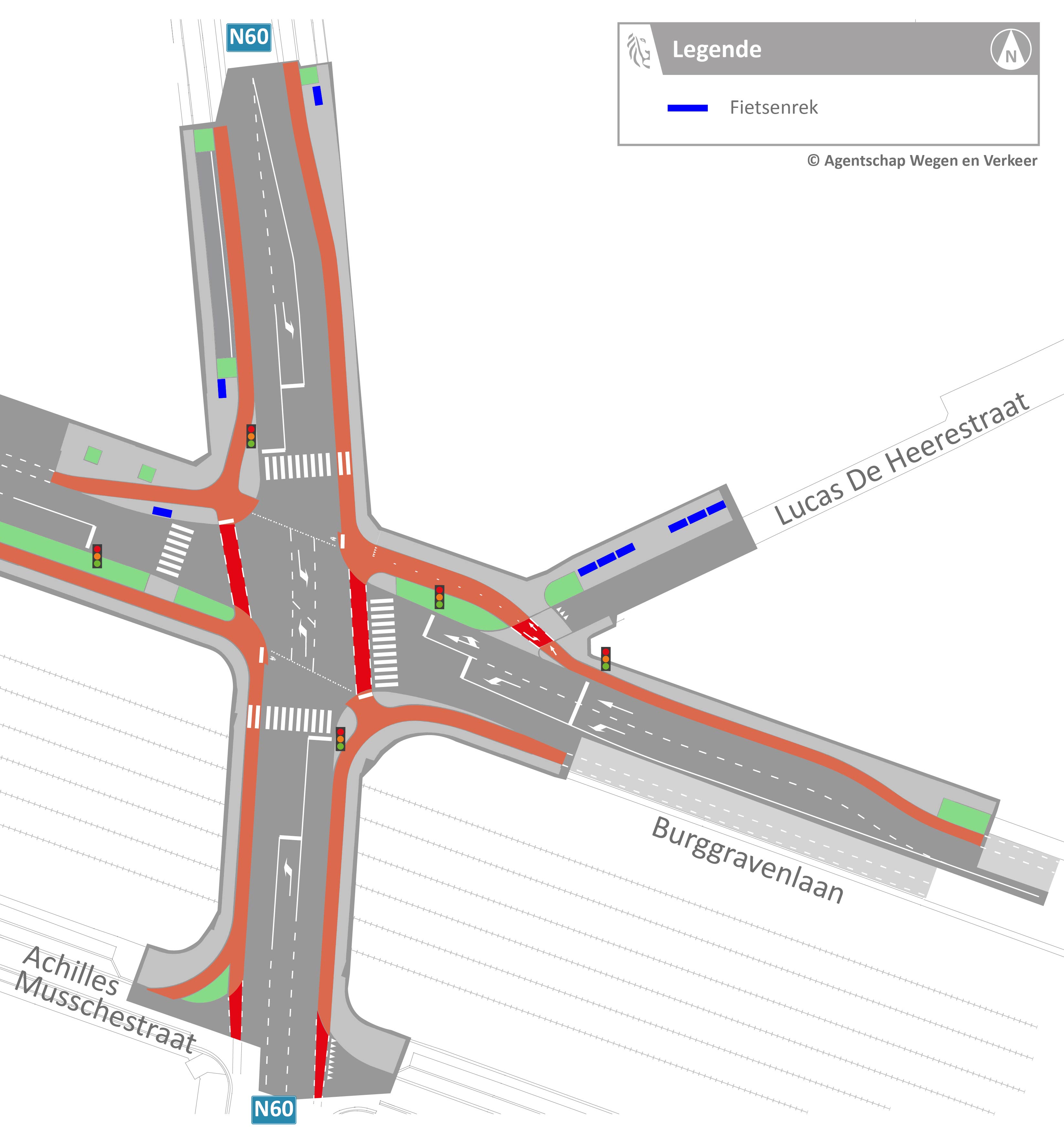 Herinrichting kruispunt N60-Burggravenlaan in Gent | Wegen en verkeer