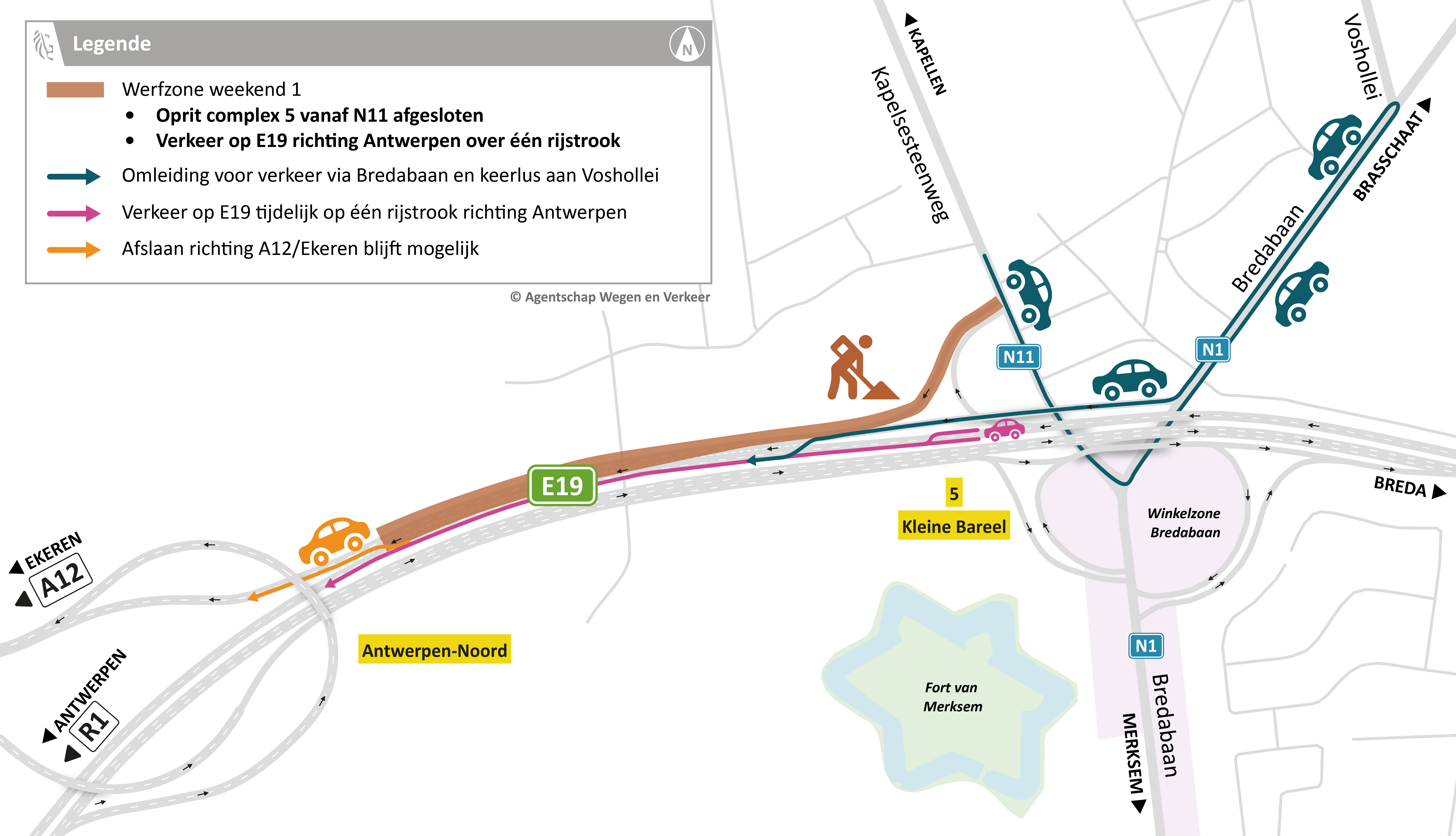Vier weekends zware hinder op E19 ter hoogte van Antwerpen-Noord en ...